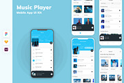 Music Player Mobile App UI Kit, an UI Kit Template by uicube