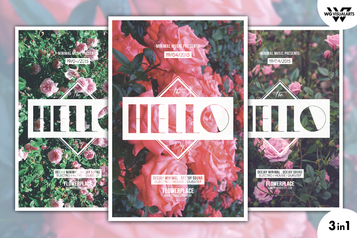 ROSES FLOWERS Flyer Template, a Flyer Template by WG DESIGN
