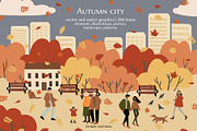 Autumn city clipart | fall scenes, a Seasonal Illustration by ...