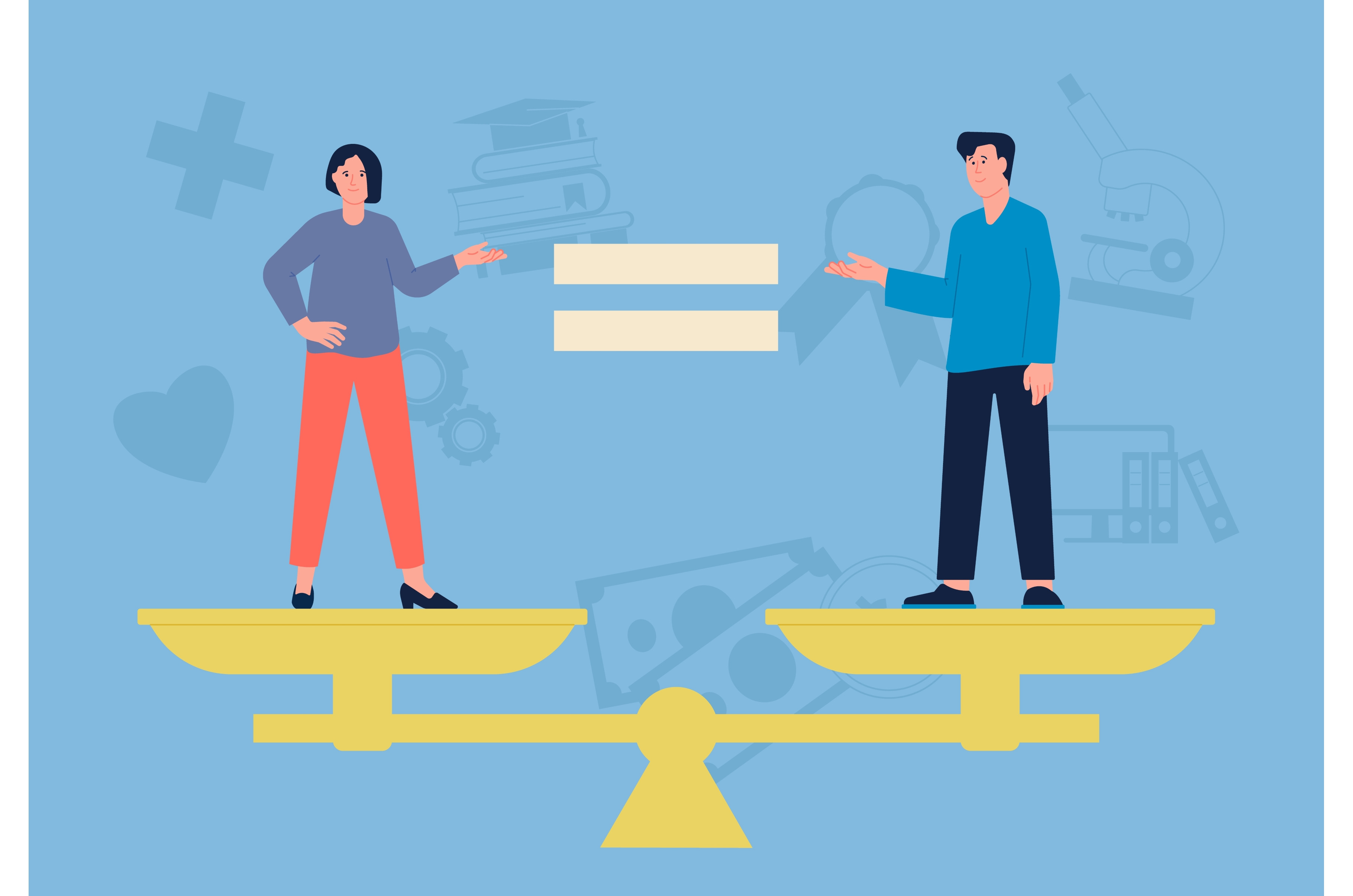 Gender equality. Equilibrium and, a Background Graphic by LadadikArt