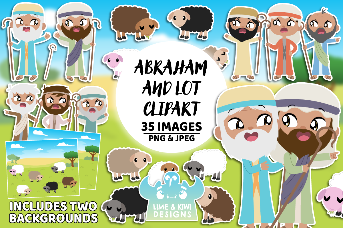 Abraham and Lot Clipart, a Person Illustration by Lime & Kiwi Designs