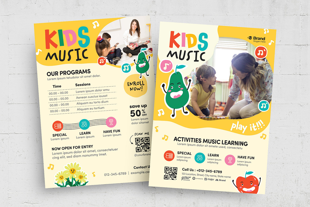Music Education for Kids Flyer, a Flyer Template by BrandPacks