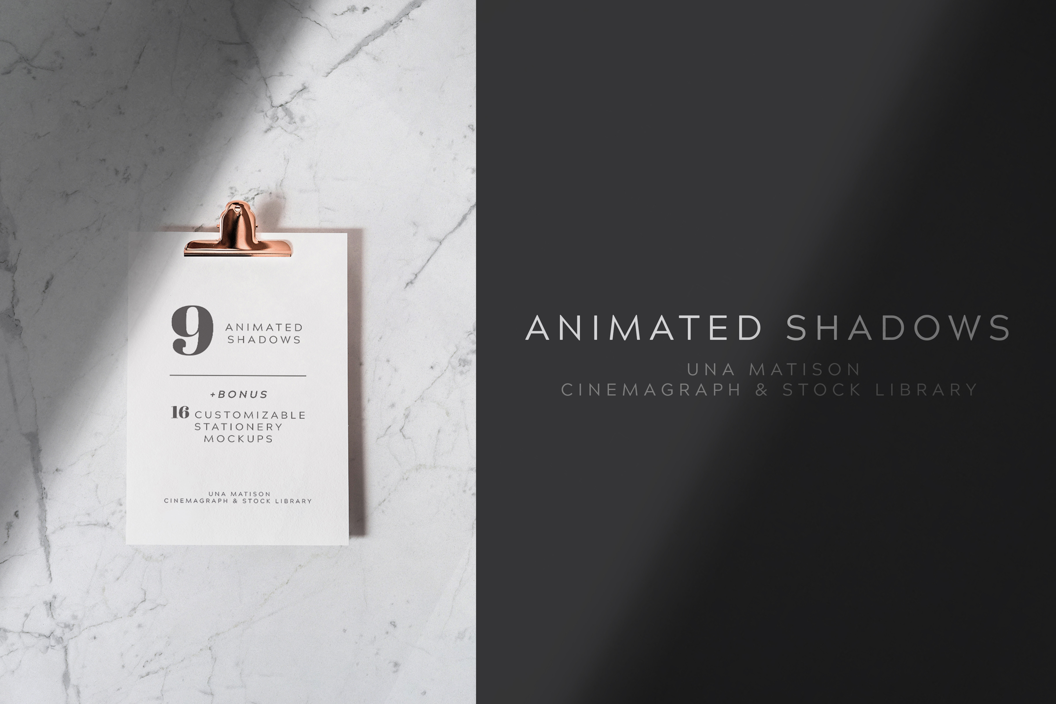 Animated shadows overlays+Bonus, a Product Mockup by Una Matison