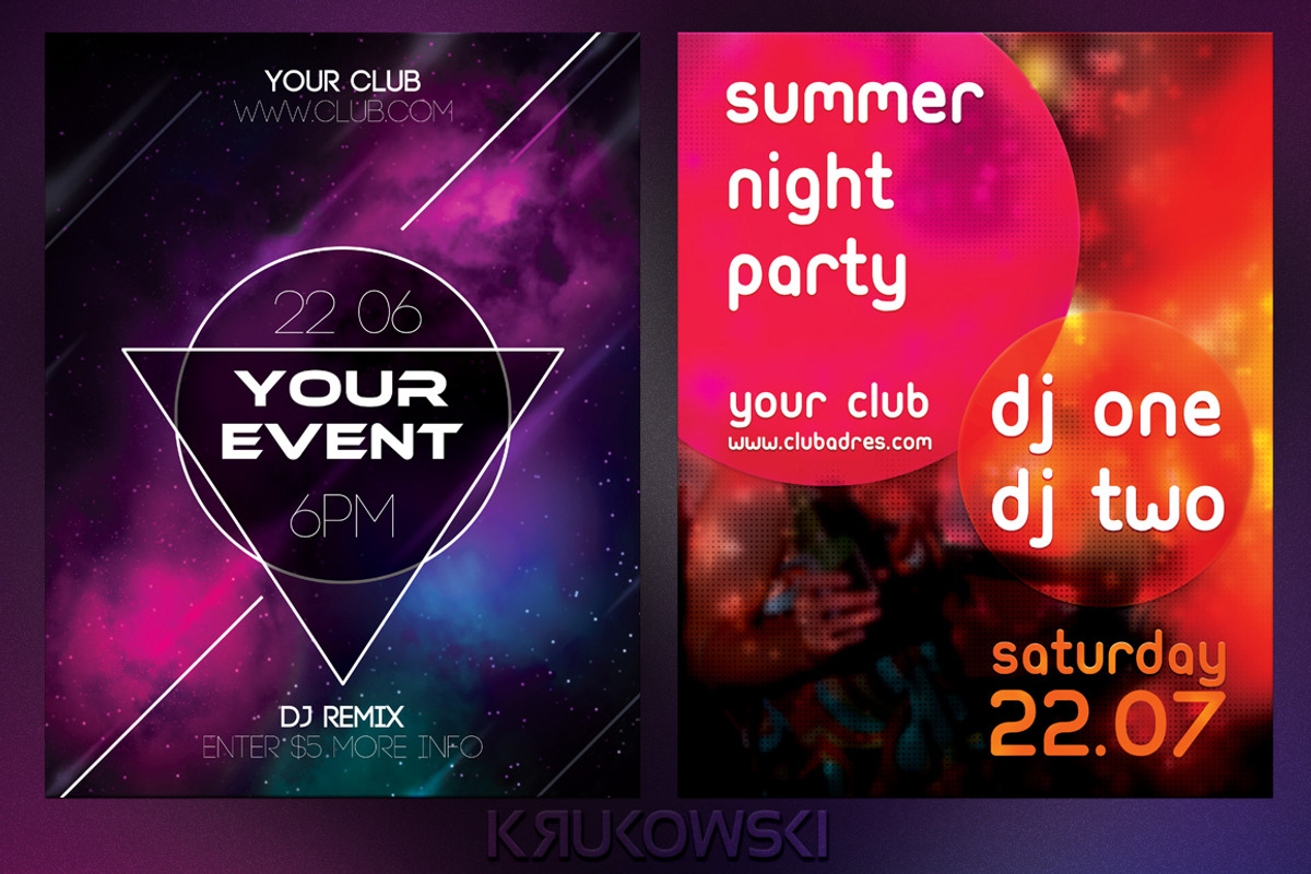 Simple Event Flyers Bundle, a Flyer Template by Krukowski Graphics