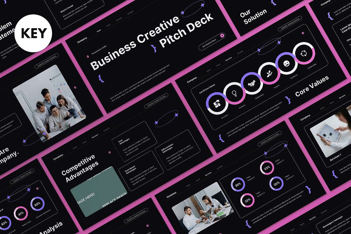 Creative Pitch Deck Keynote, a Presentation Template by graphicook