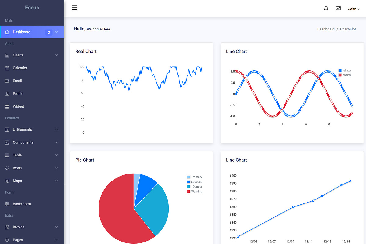 Focus Bootstrap Admin Template, a Bootstrap Template by Themefisher | Creative Market