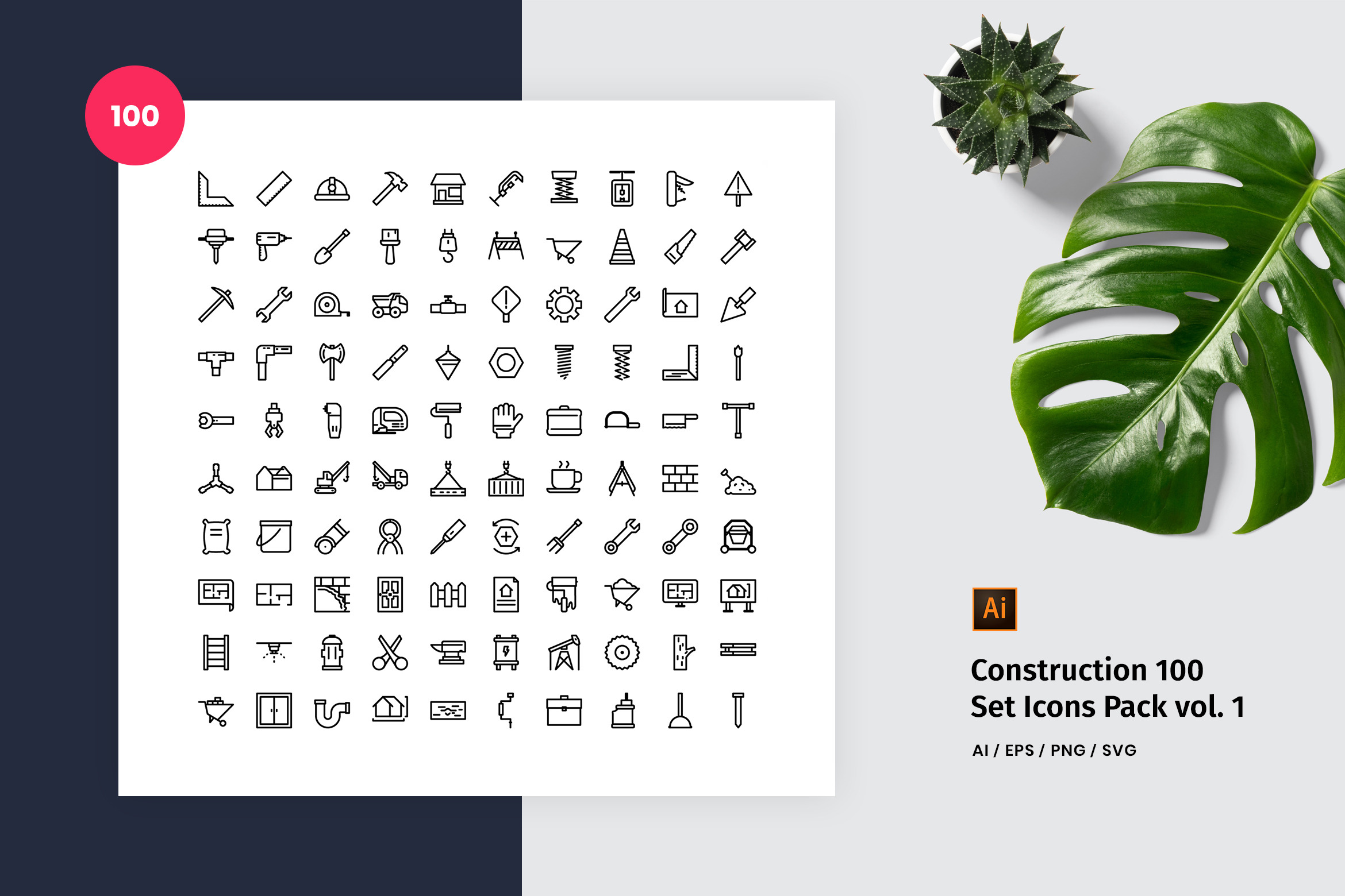 Construction 100 Icon Pack Vol. 1, an Outline Icon by StringLabs