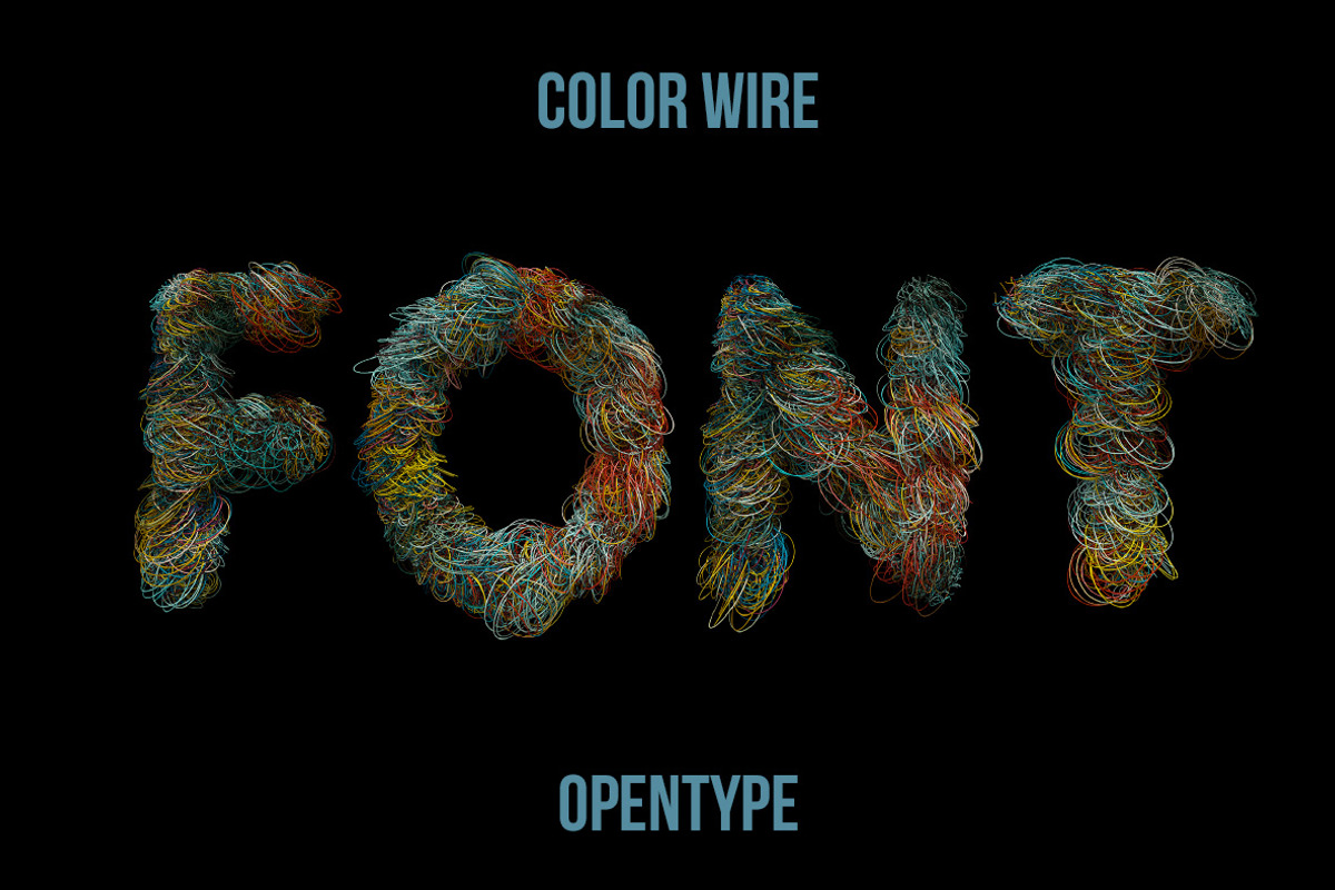 Color Wire Font, a Font by Handmadefont | Creative Market