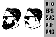 set of man heads with hairstyle SVG | People Illustrations ~ Creative ...