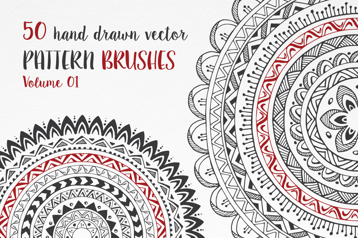 Hand Drawn Pattern Brushes Vol. 01, a Brush Add-On by DESIGN BY nube
