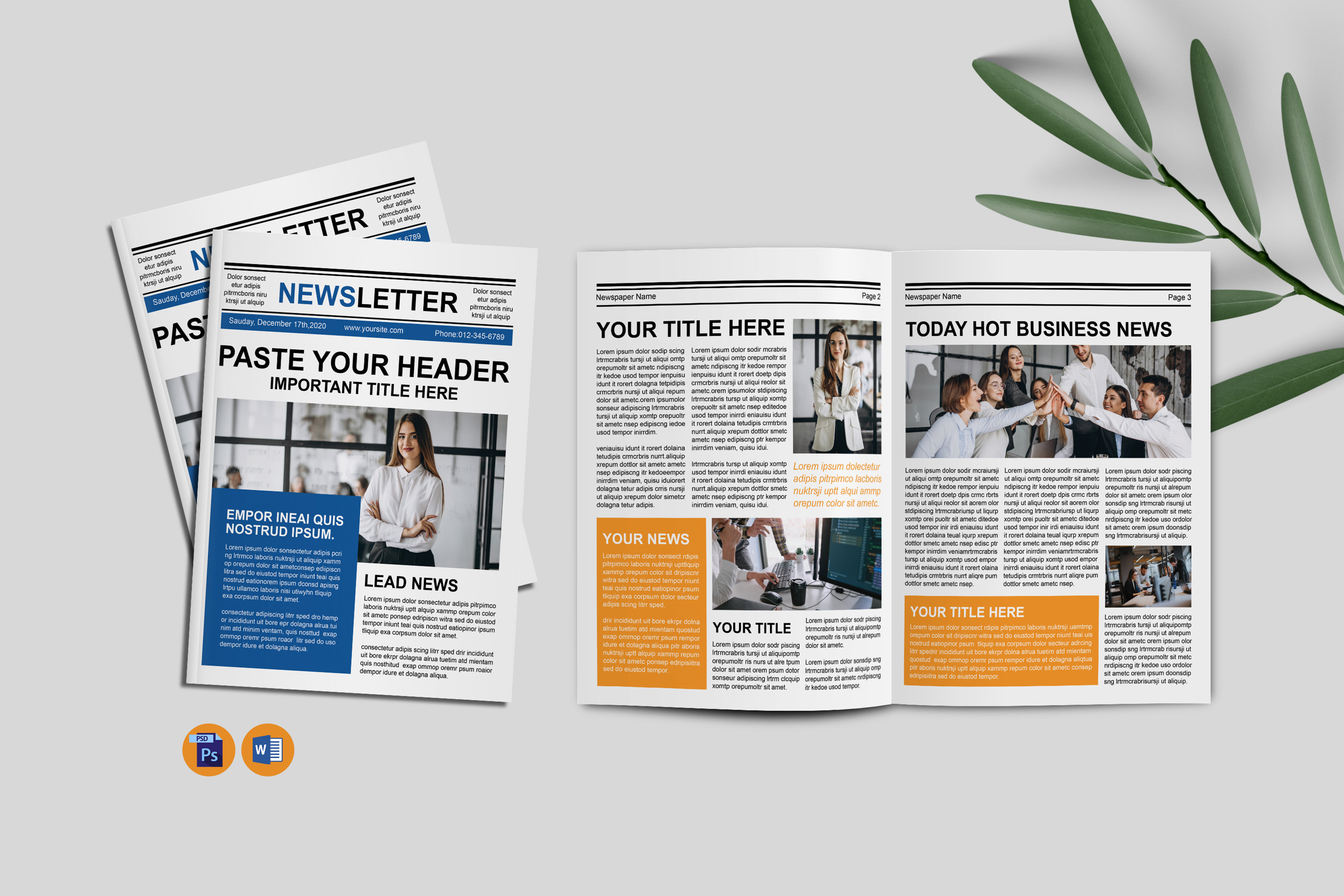Newsletter template, a Brochure Template by Ultimate Template Shop
