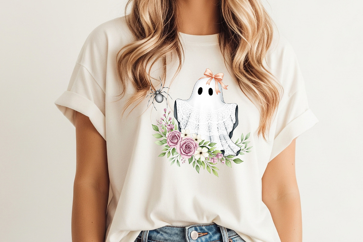 Halloween Lace Ghost Png, an Illustration by Watercolor design