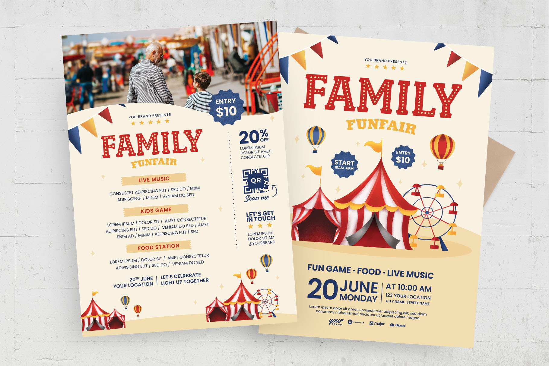 Funfair Flyer Template, a Flyer Template by BrandPacks | Creative Market
