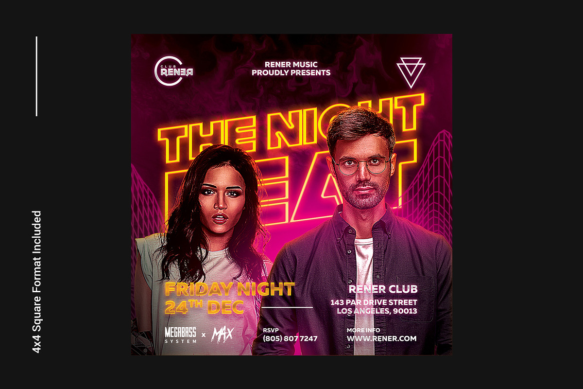 Duo DJ Flyer Template, a Flyer Template by Bornx Design