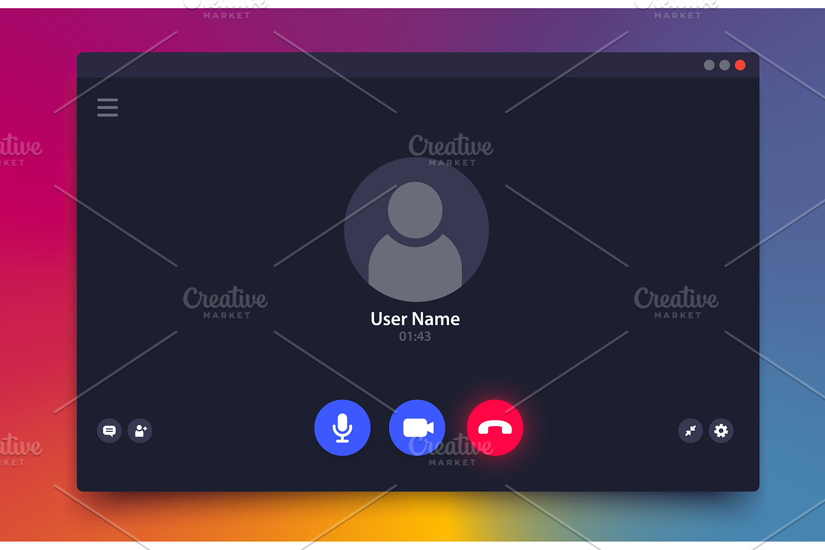 Videocall interface, chat screen, a Technology Illustration by Vector ...