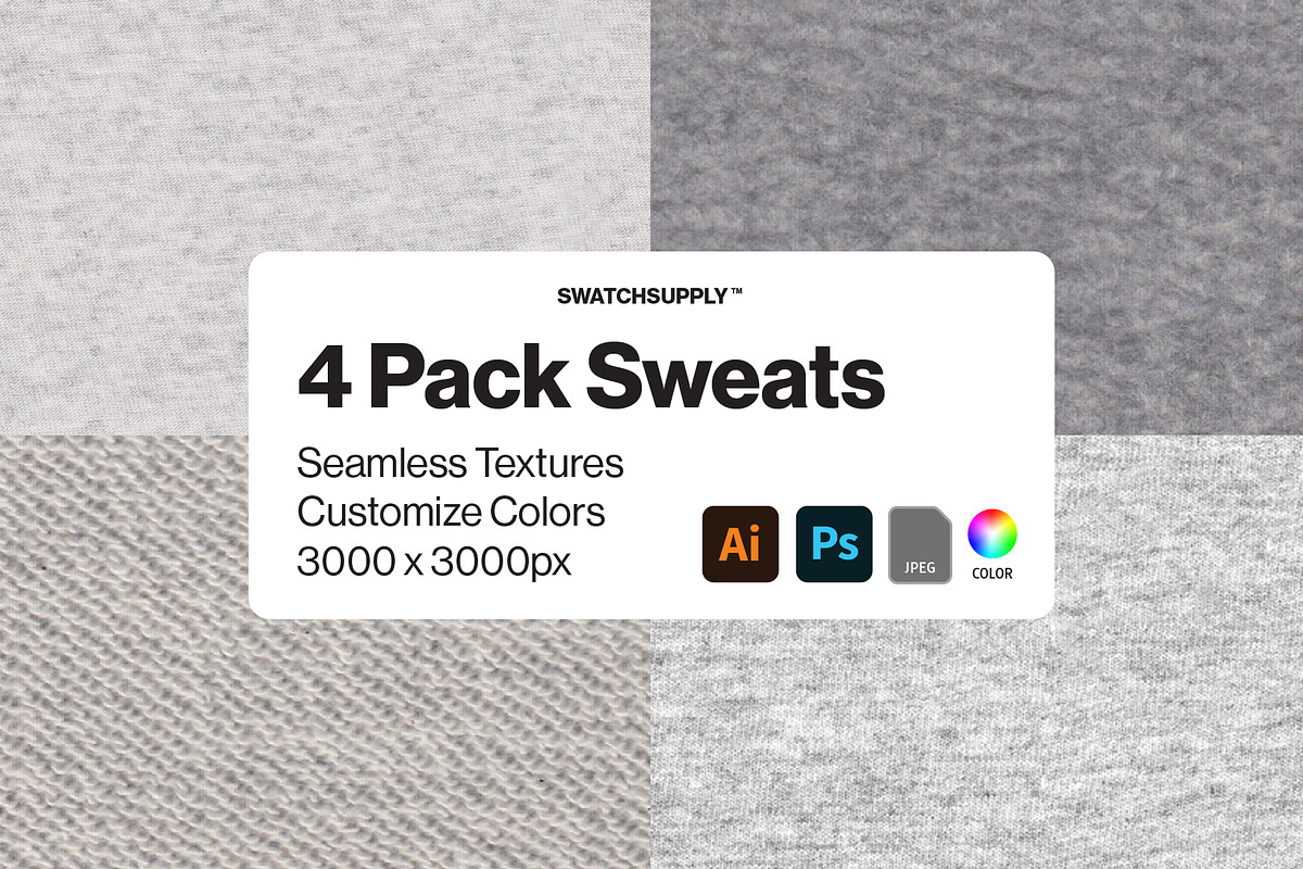 4 Pack Sweats Fabric Textures, a Texture Graphic by Swatch Supply