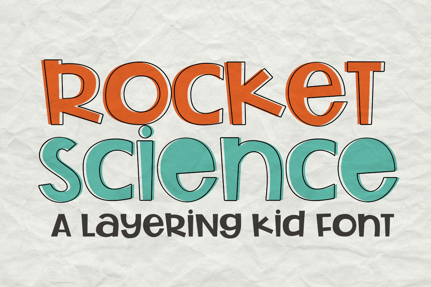 Rocket Science Layering Font, a Sans Serif Font by Sabrina Schleiger Design