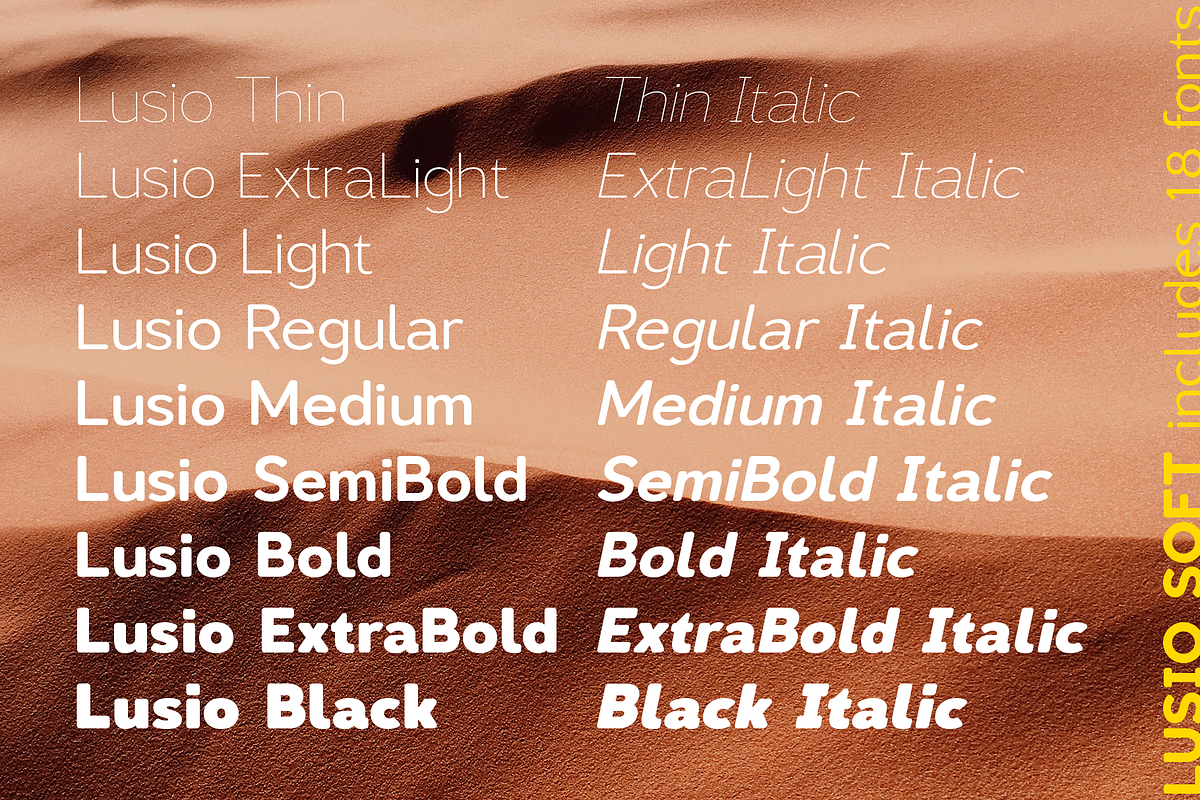 Lusio Soft, a Sans Serif Font by Larin Type Co.