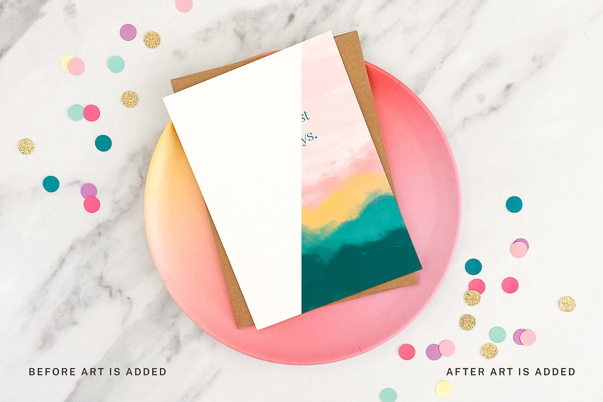 Simple Birthday Card Mockup .psd