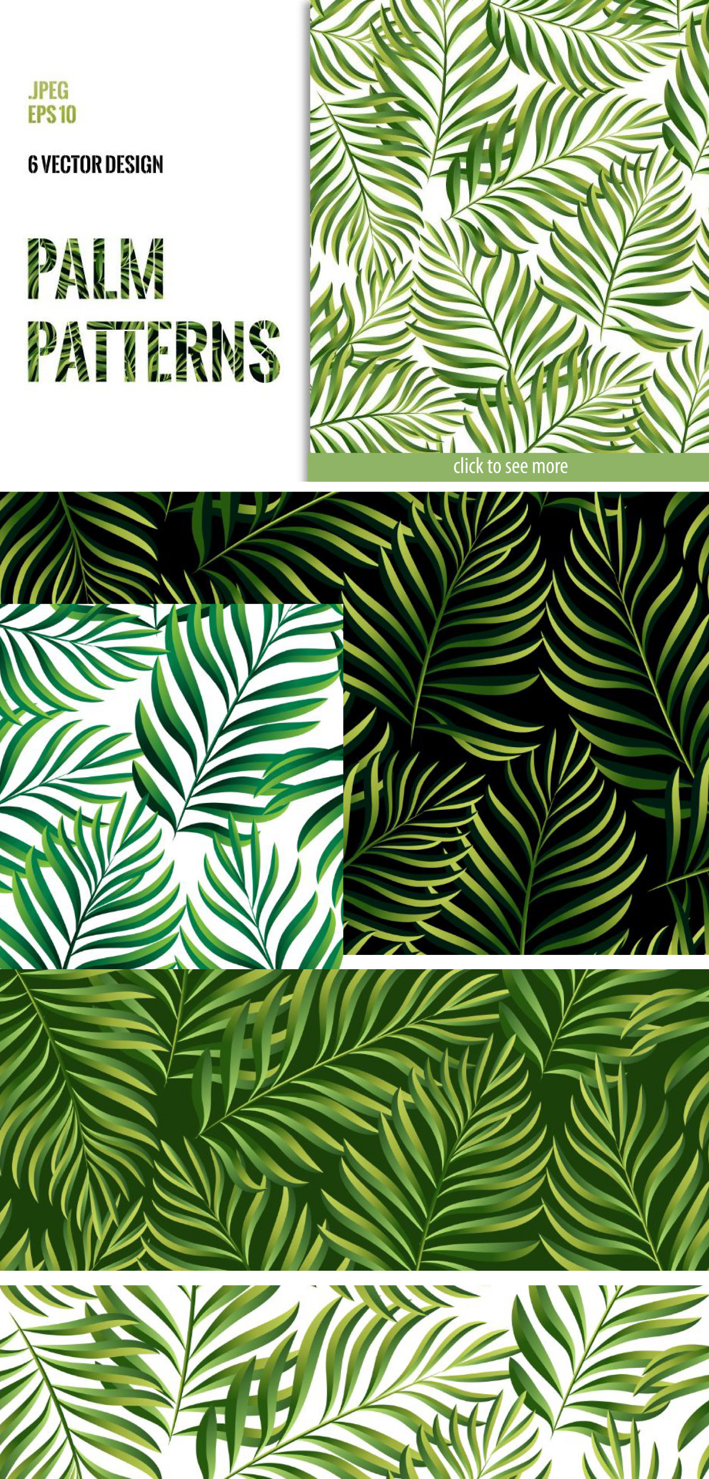 Tropical patterns. Palm leaves | Graphic Patterns ~ Creative Market