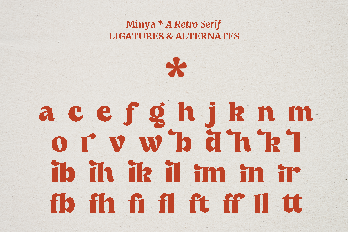 Minya - Retro Font (Outline Version), a Serif Font by Dharmas Studio