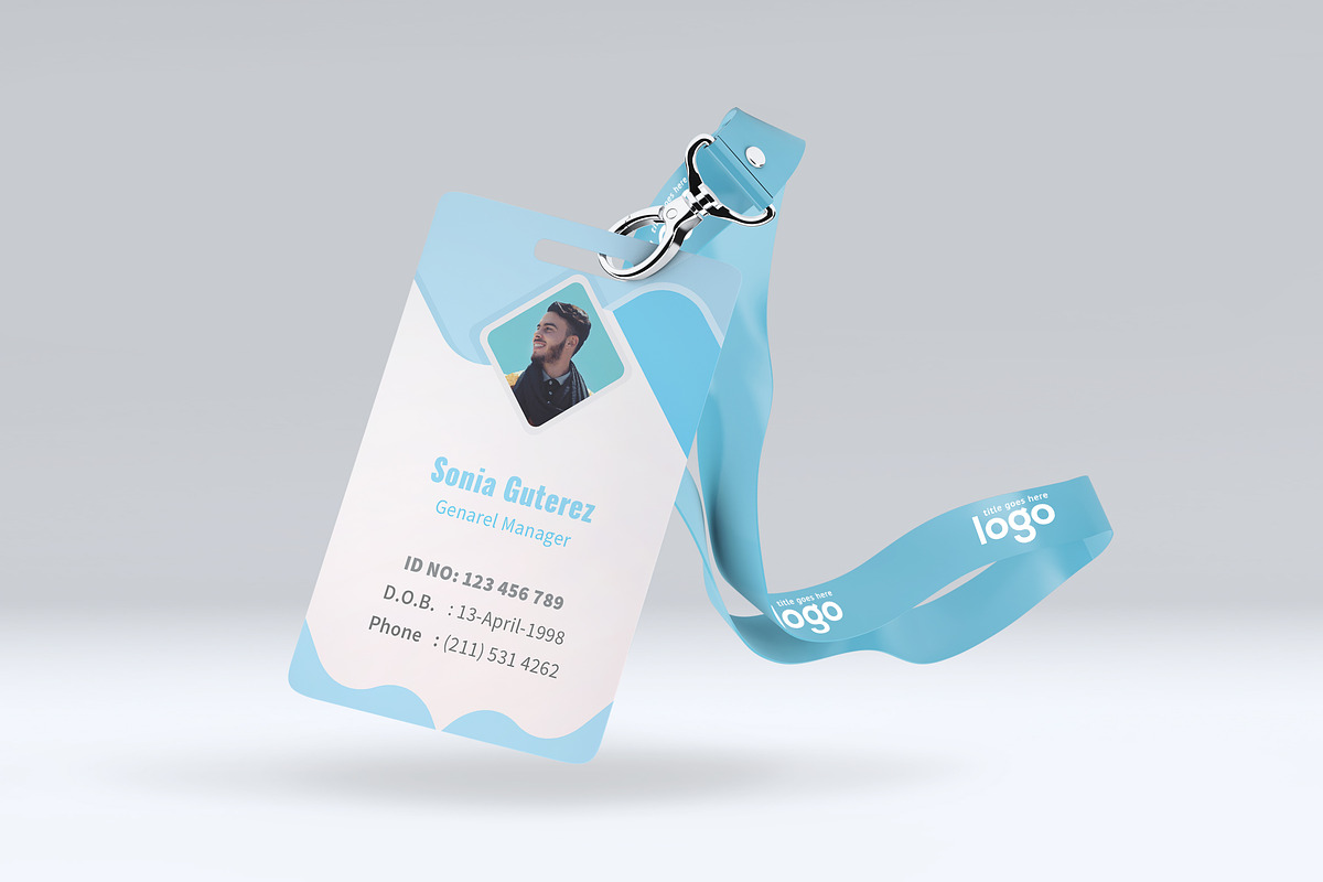 Blue ID Card Design, a Stationery Template by ZAAS