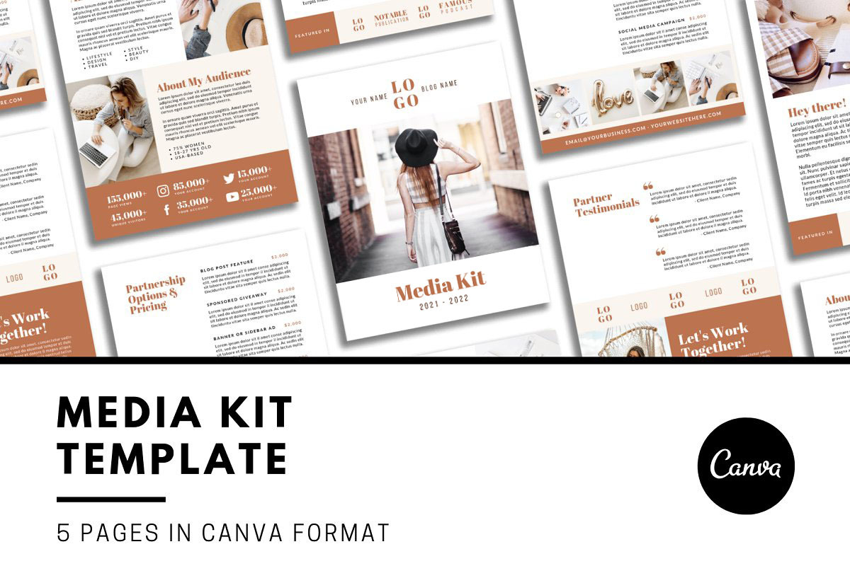 Media Kit Template Canva, a Magazine Template by ProductiveandFree