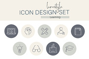 Linestyle Icon Design Set Learning, an Outline Icon by pepulousdsg