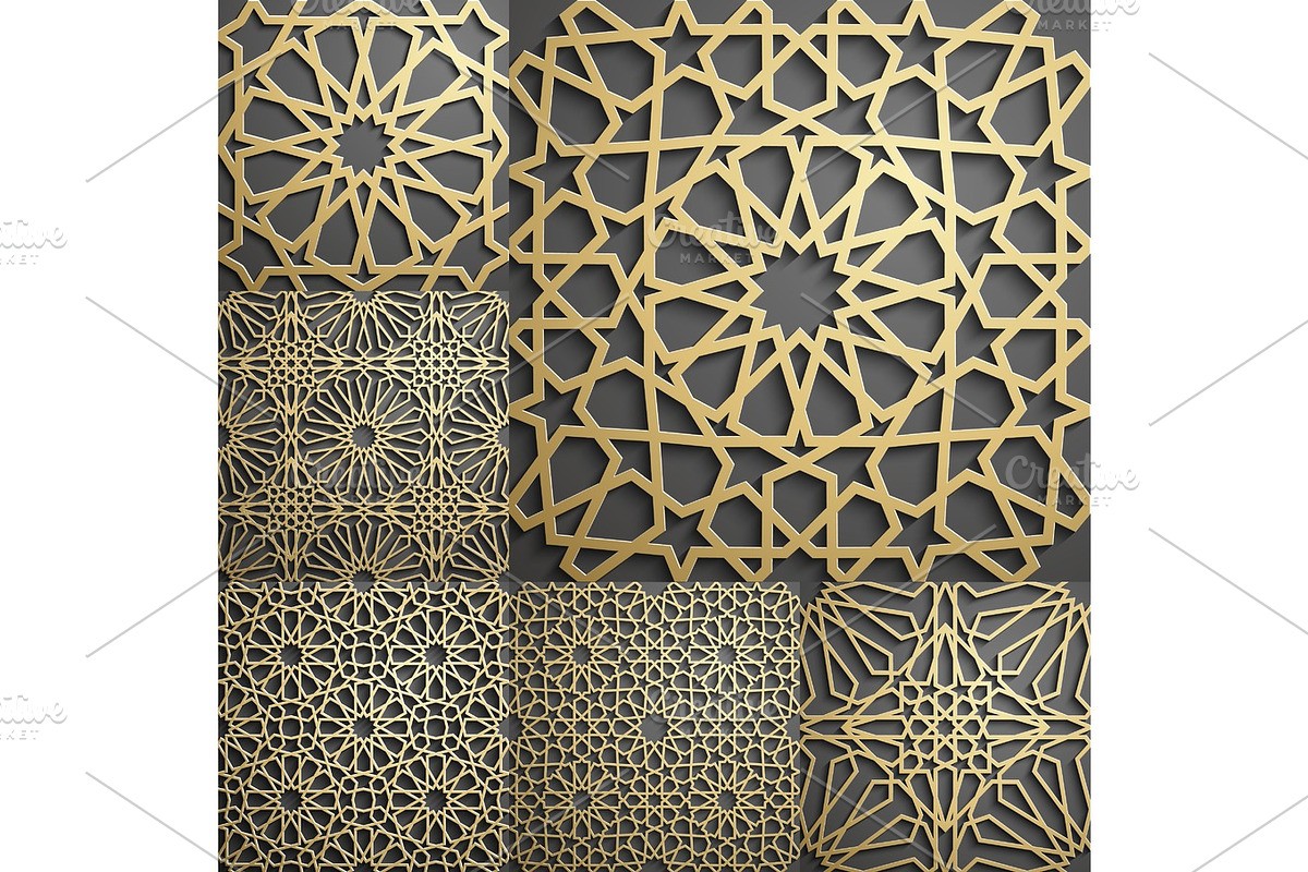 Gold seamless islamic pattern set., a Texture Graphic by RDShop