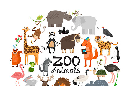 Vector Zoo Animals | Animal Illustrations ~ Creative Market