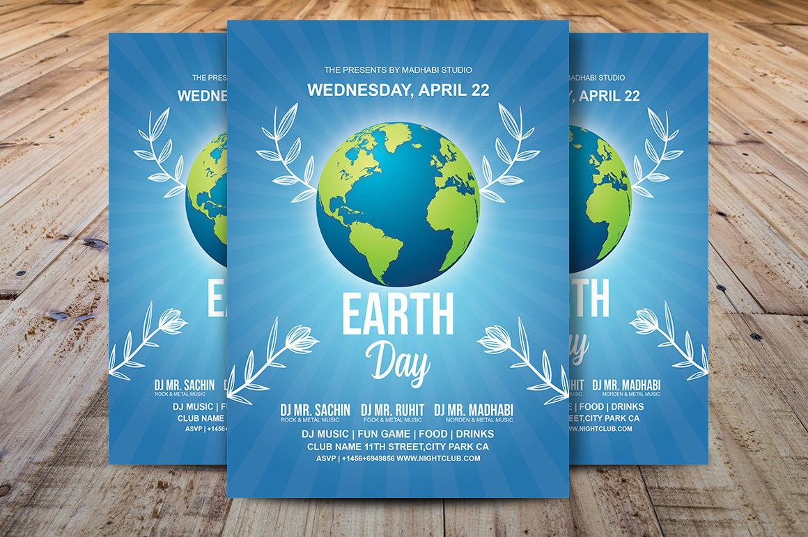 Earth Day Flyer / Invitation, a Flyer Template by Madhabi Studio