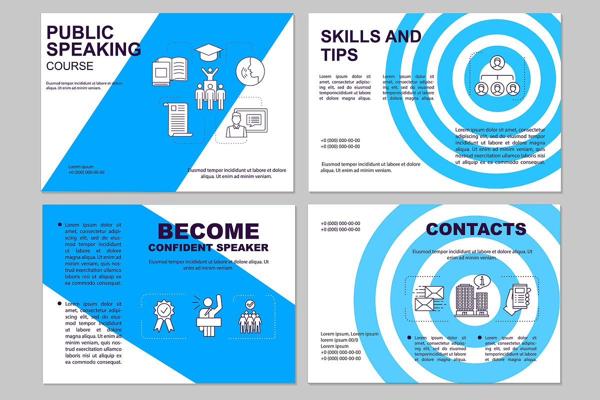 Public speaking course brochure, a Brochure Template by IMG visuals icons
