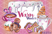 Warm winter watercolor clip art | Illustrations ~ Creative Market