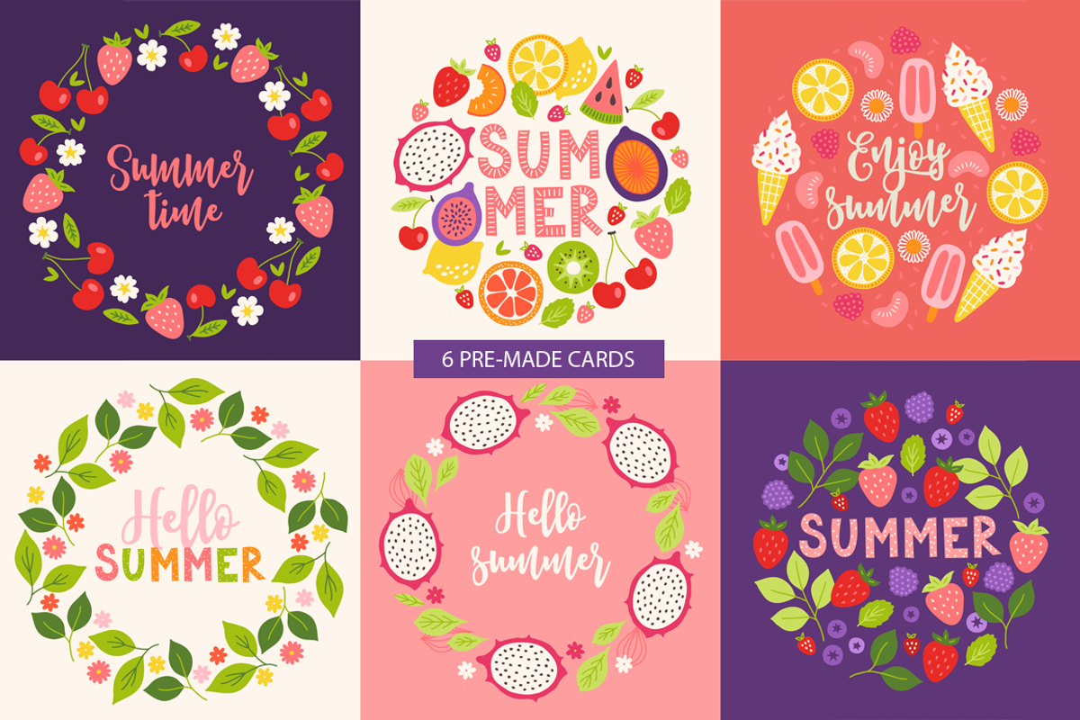 Sunny Fruits Kit, a Food Illustration by miumiu