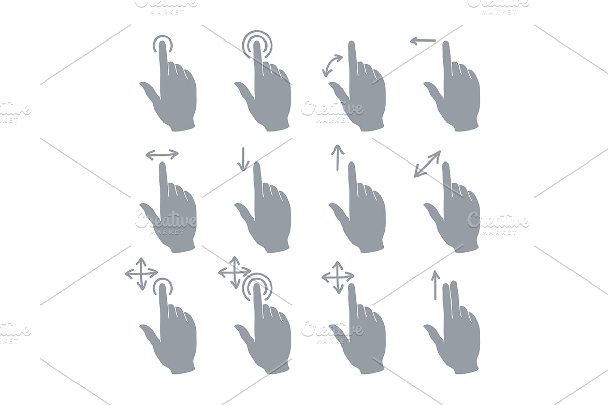 Hand Touch Gesture. Vector, an Icon by idimair