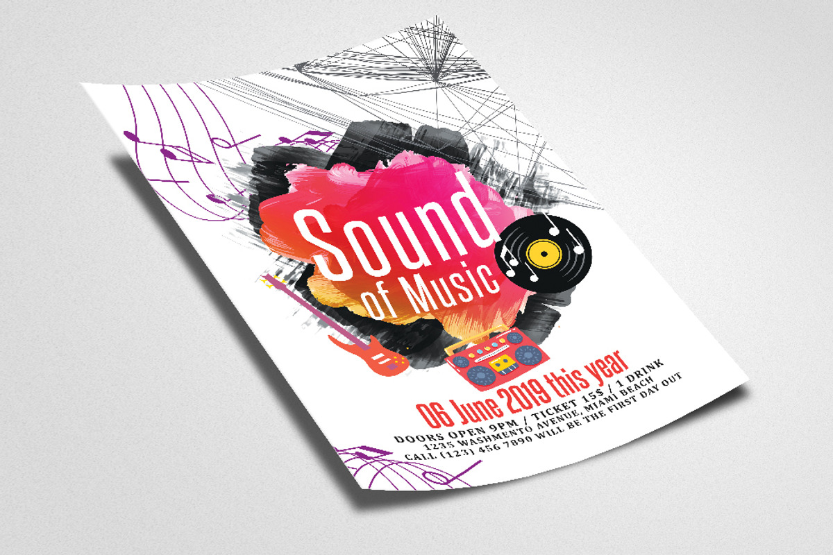 Music Sound Flyer Template, a Flyer Template by Business Flyers