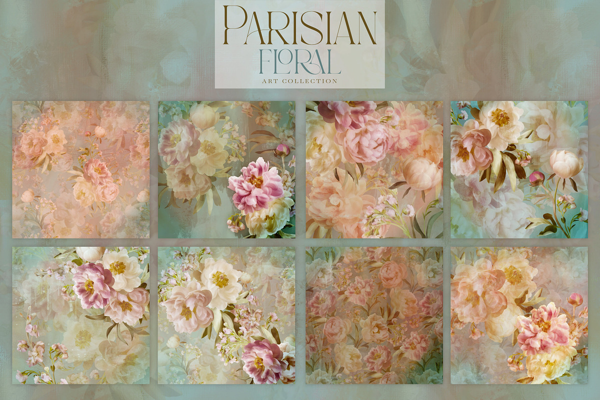 Parisian Floral Art Collection, a Decorative Illustration by Eclectic ...