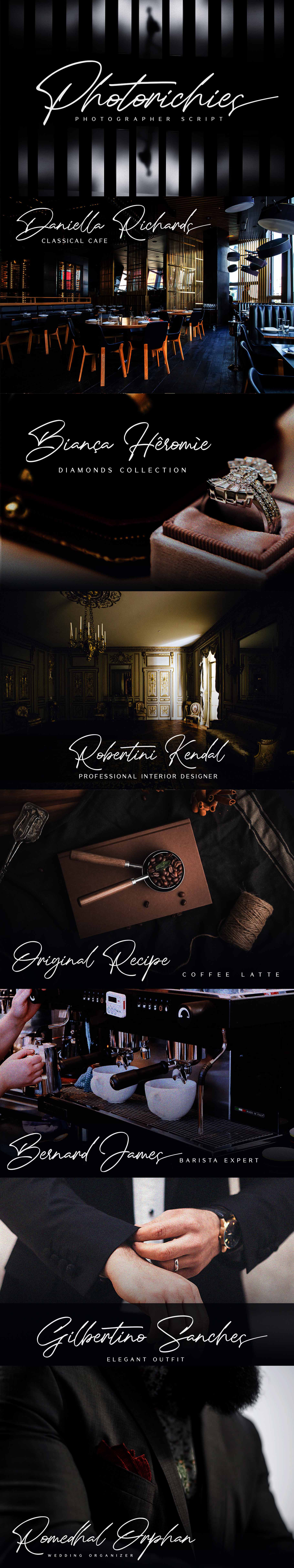 Photoricies - Photographer Script, a Script Font by Almarkhatype