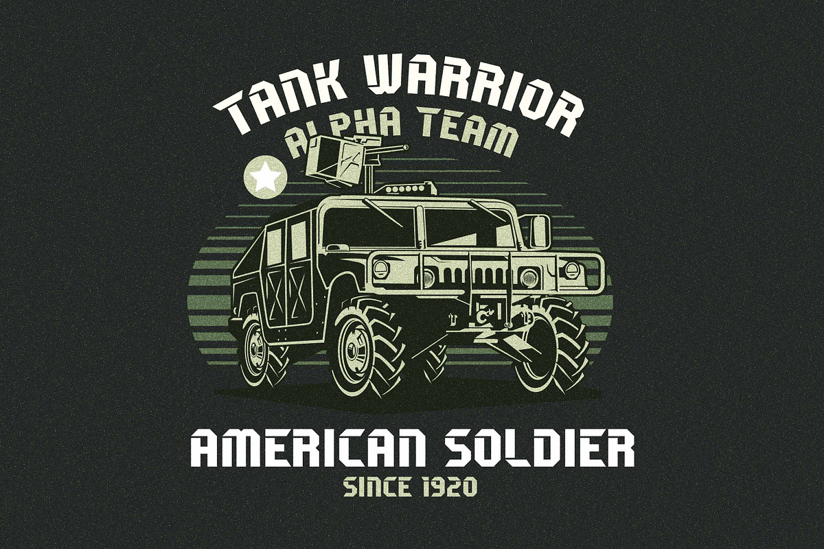 Union Force - Stencil Font, a Font by Almarkhatype