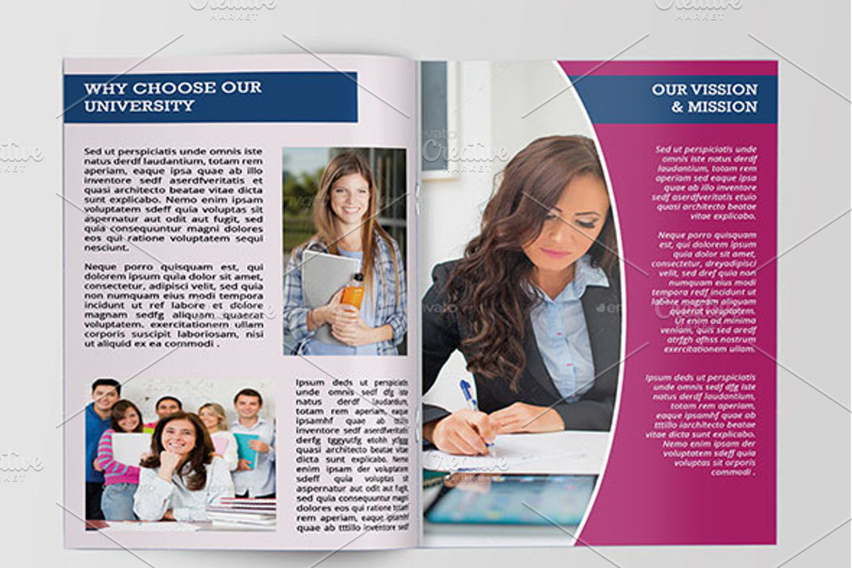 College University Prospectus-V77, a Brochure Template by Template Shop