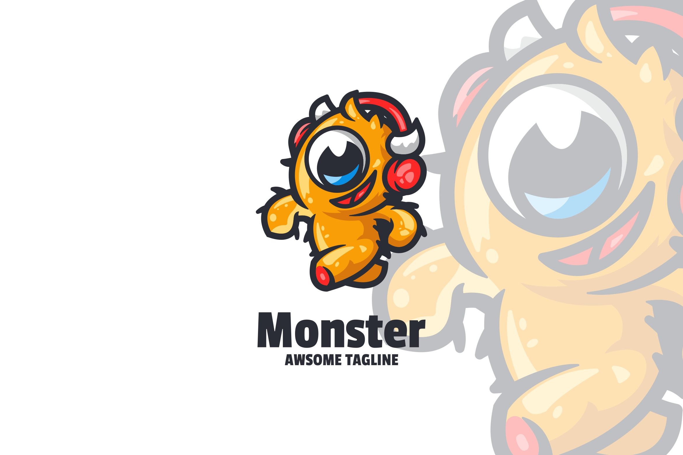 Yellow Monster Cartoon Logo Design., a Branding & Logo Template by ...