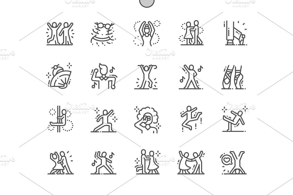 Dancing Line Icons, an Outline Icon by Palau