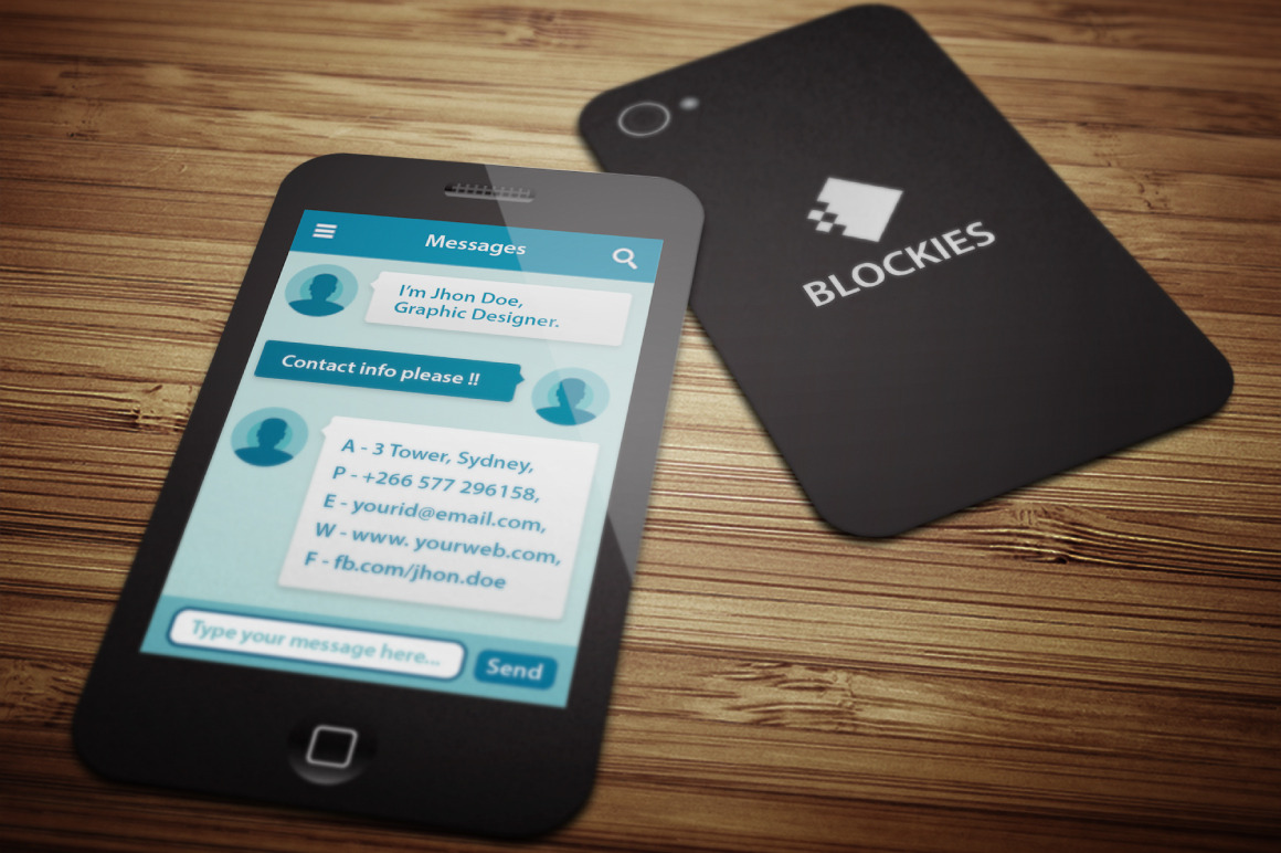 Smart Phone Business Card V.1, a Business Card Template by Pentaclay