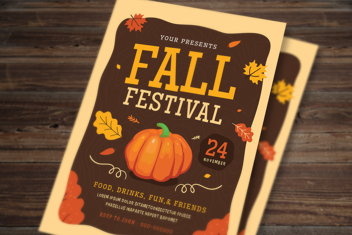 Fall Festival Event Flyer, a Flyer Template by Guuver | Creative Market