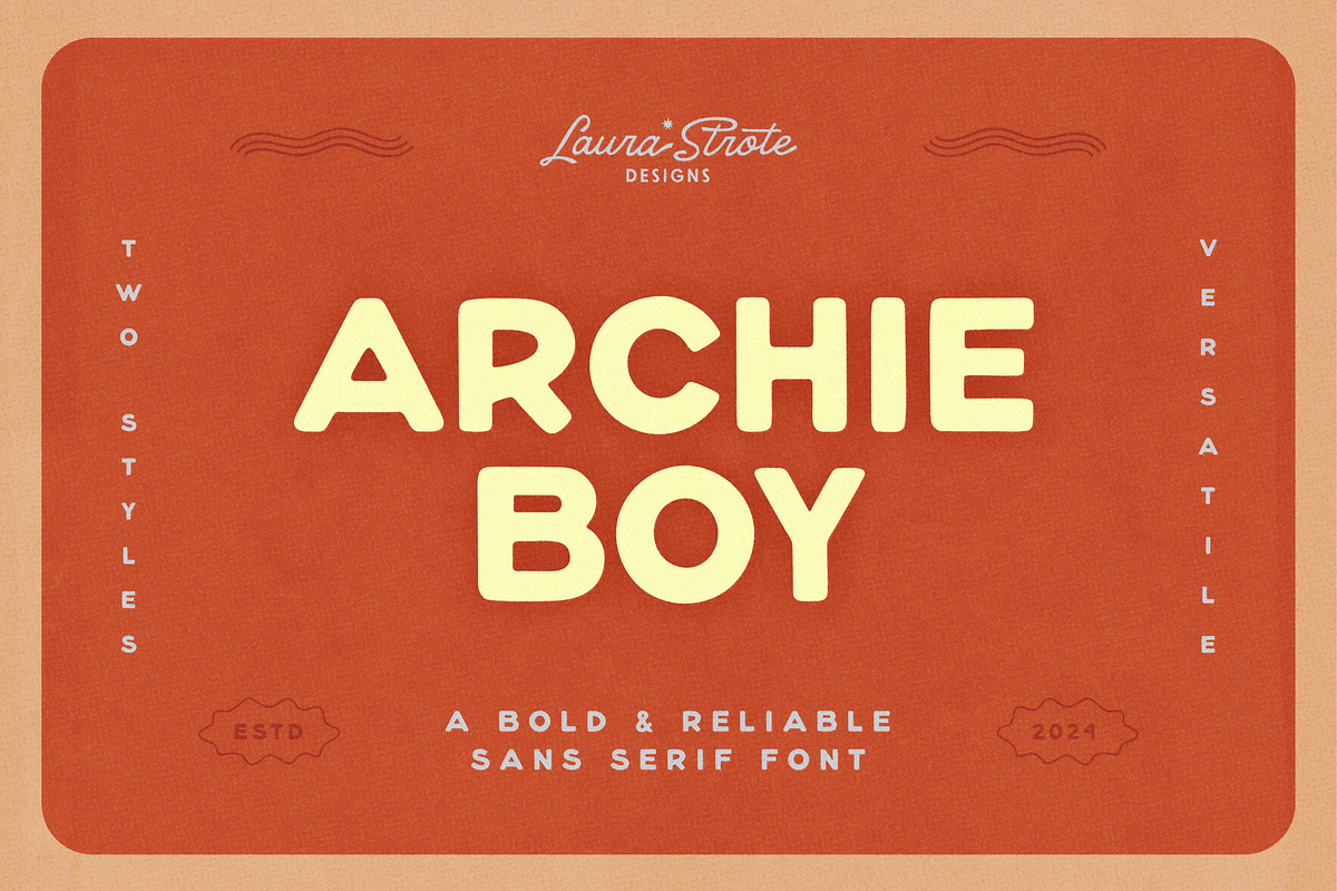 ARCHIE BOY | A Playful Bold Sans, a Sans Serif Font by Laura Strote Designs