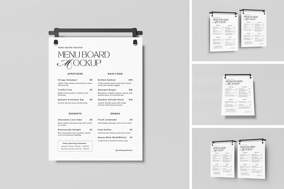 High Quality Menu Board Mockup, an Advertising Mockup by swsi-studio