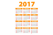 orange Calendar for 2017, a Background Graphic by Rommeo79