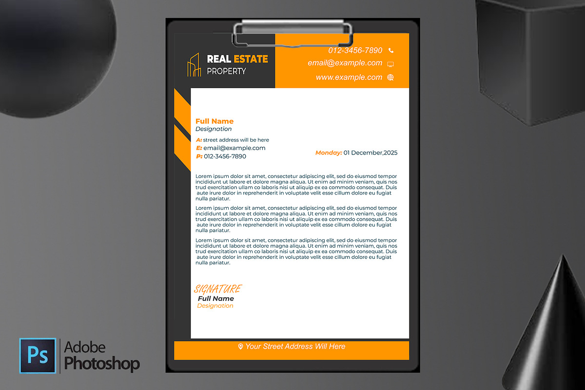 Corporate Letterhead Template PSD