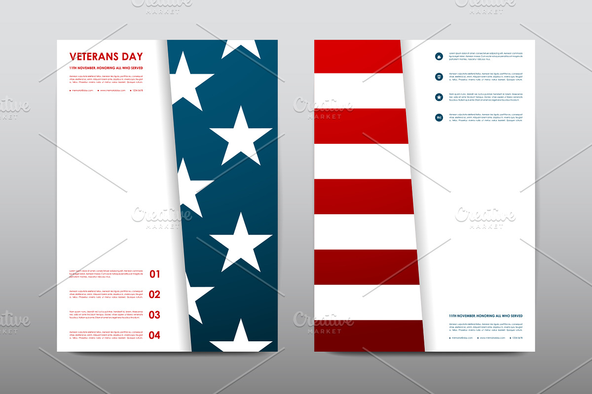 Veteran's Day Brochures Bundle, a Brochure Template by Palau