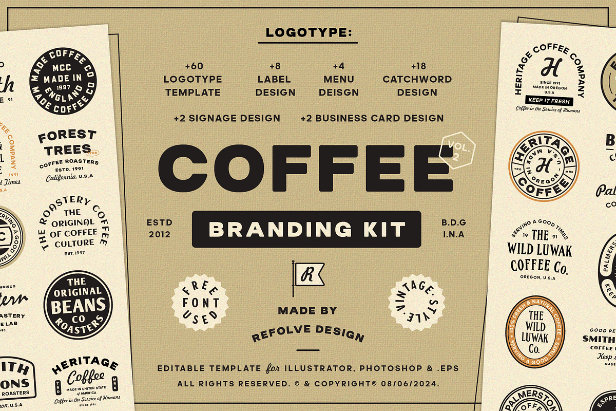 Logotype Coffee Branding Kit, a Branding & Logo Template by Refolve Design
